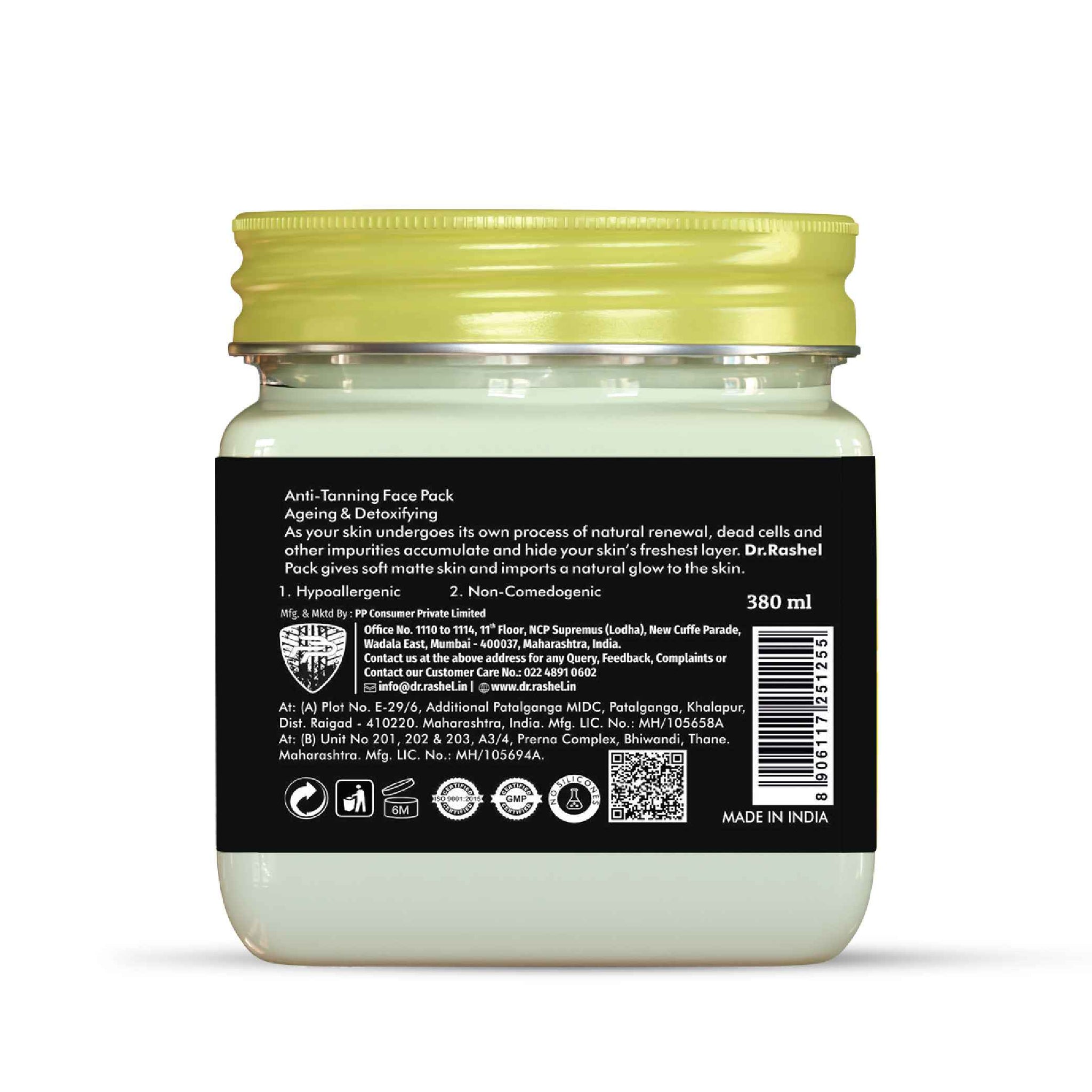 De-Tan Face Pack for Tan Removal - Dr.Rashel