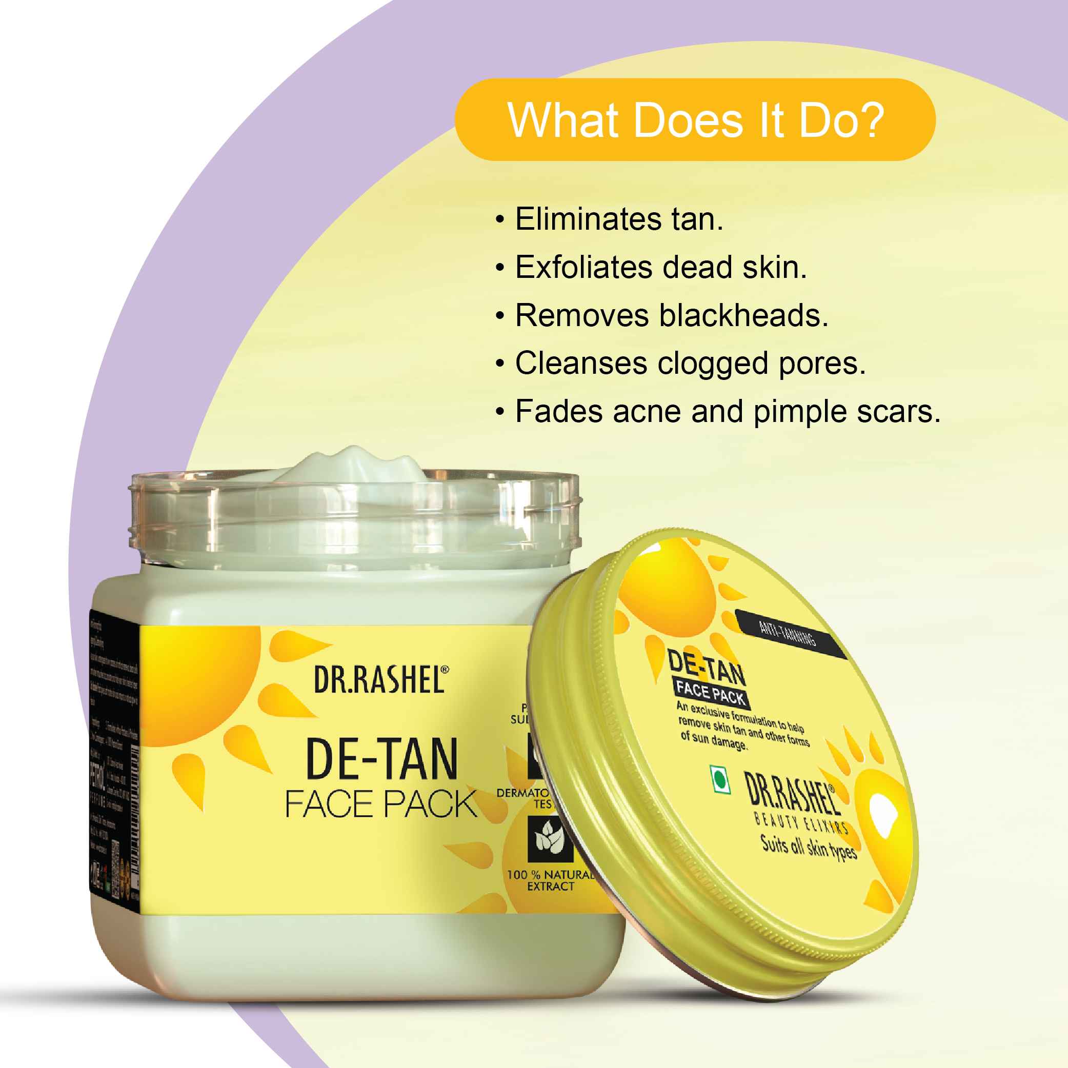 De-Tan Face Pack for Tan Removal - Dr.Rashel