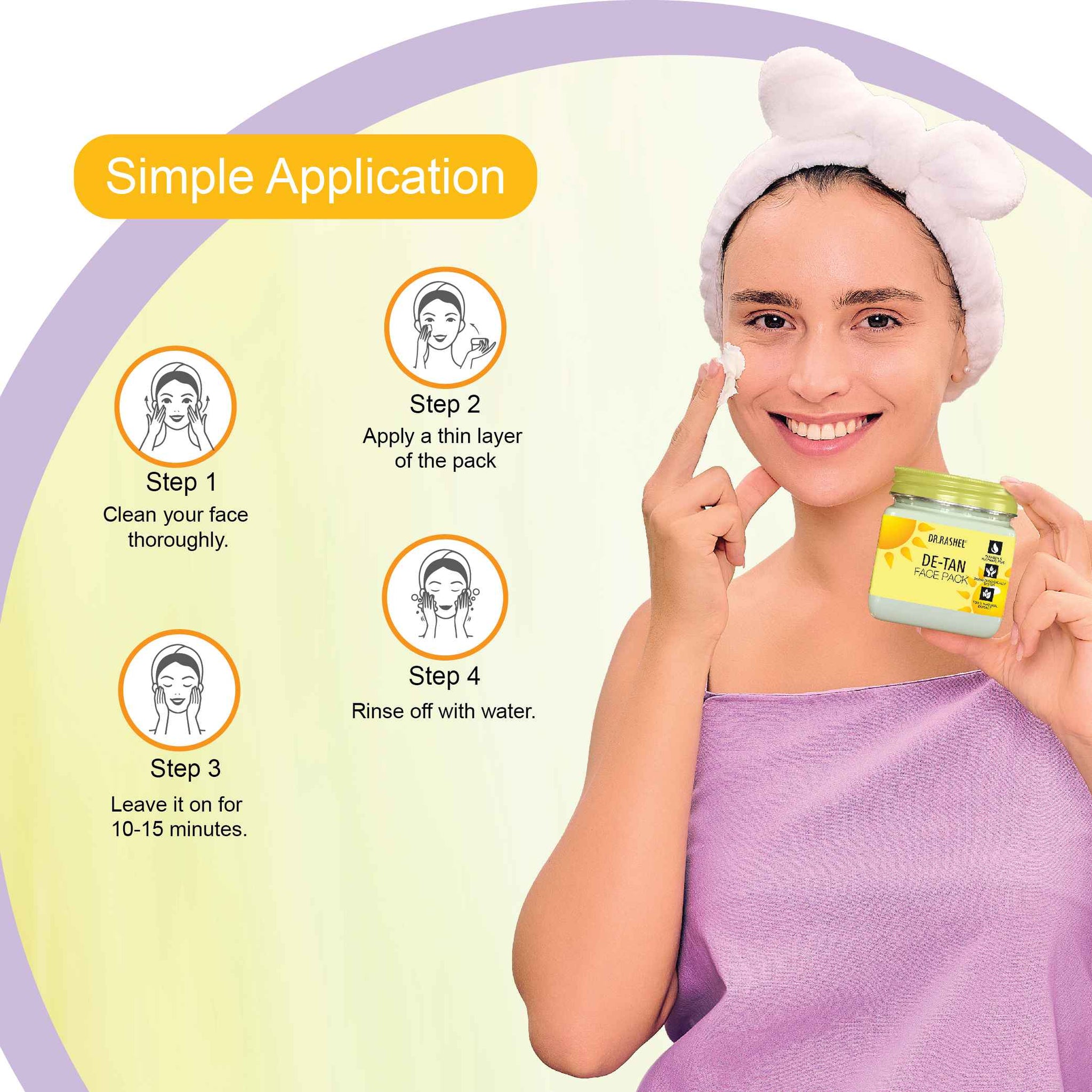 De-Tan Face Pack for Tan Removal - Dr.Rashel