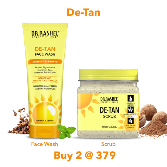 De-Tan Face Wash & Scrub Duo – Dr.Rashel