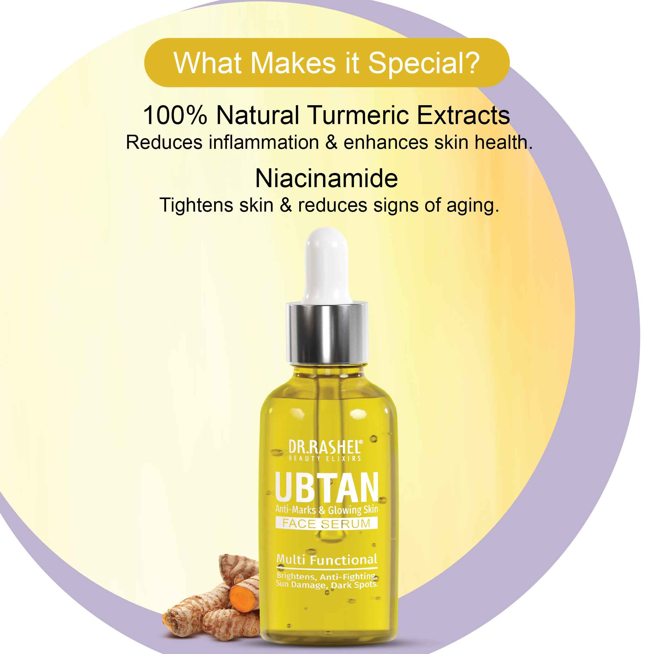 Ubtan Face Serum to Remove Tan & Dark Spots – Dr.Rashel
